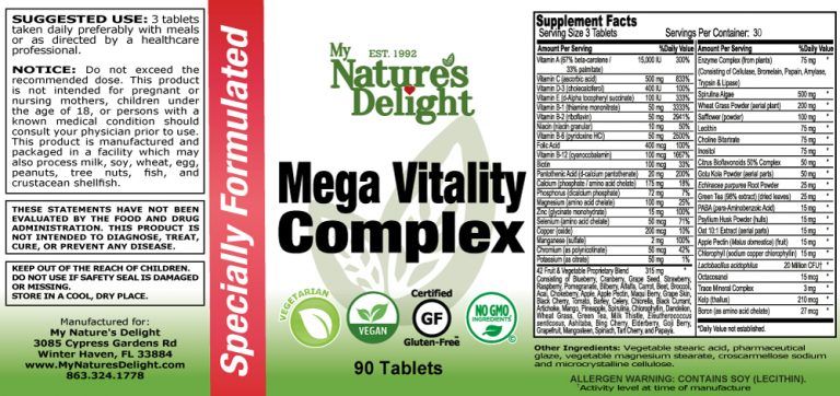 Mega Vitality Complex - Overall Wellness | My Nature's Delight
