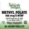 Methyl Folate 400 mcg 5-MTHF - 90 Vegan Tabs | My Nature's Delight